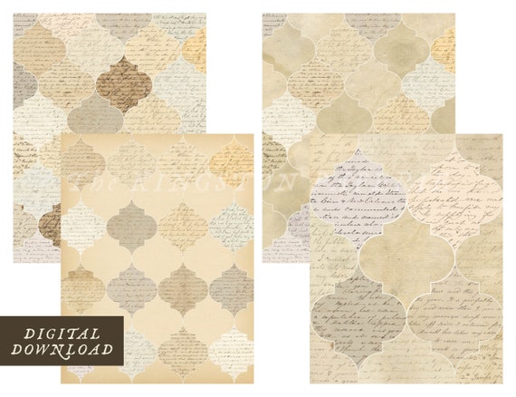 Arabesque Script Printable Digital Download for Journals - Etsy