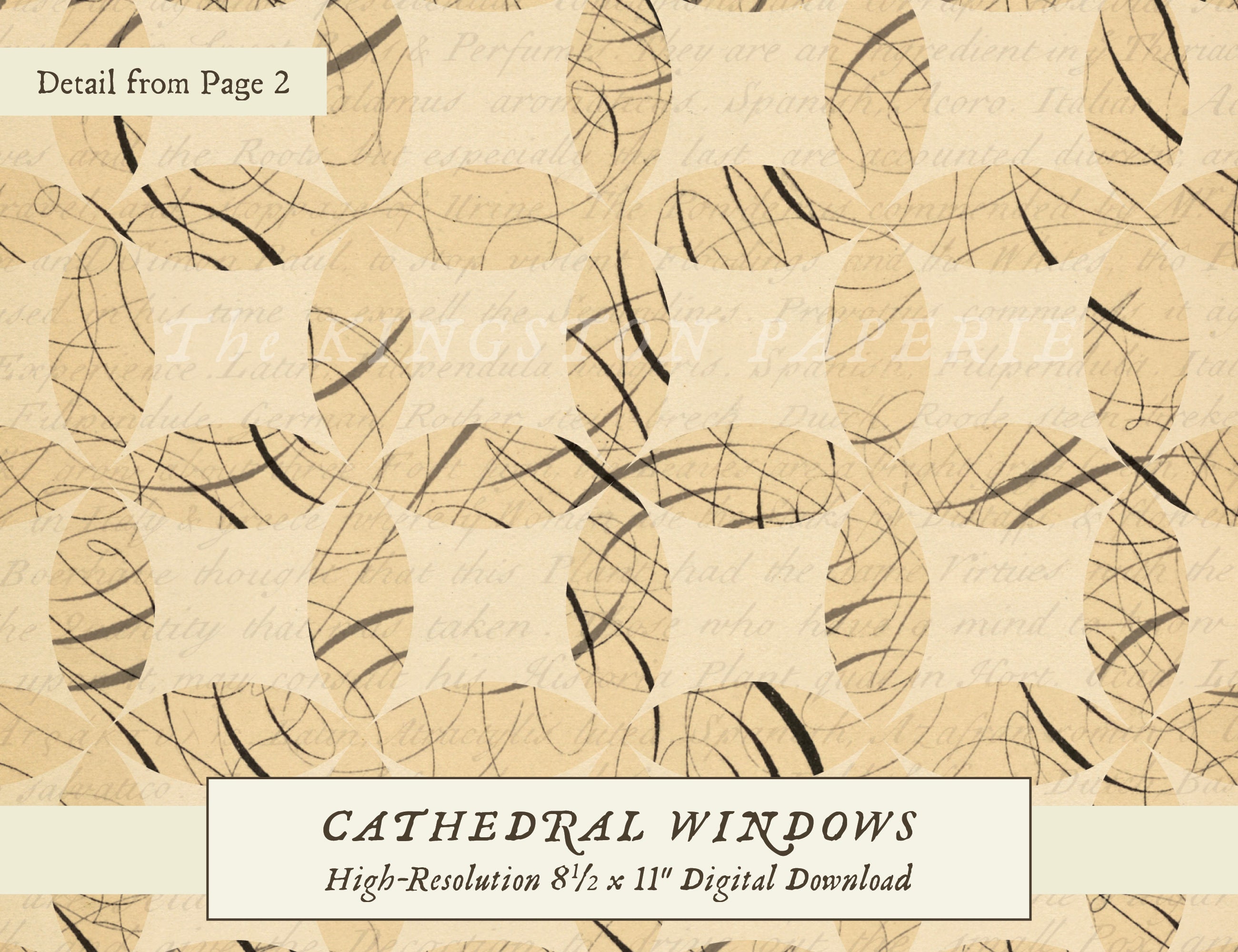 Cathedral Windows Printable Digital Download for Journals, Greeting ...