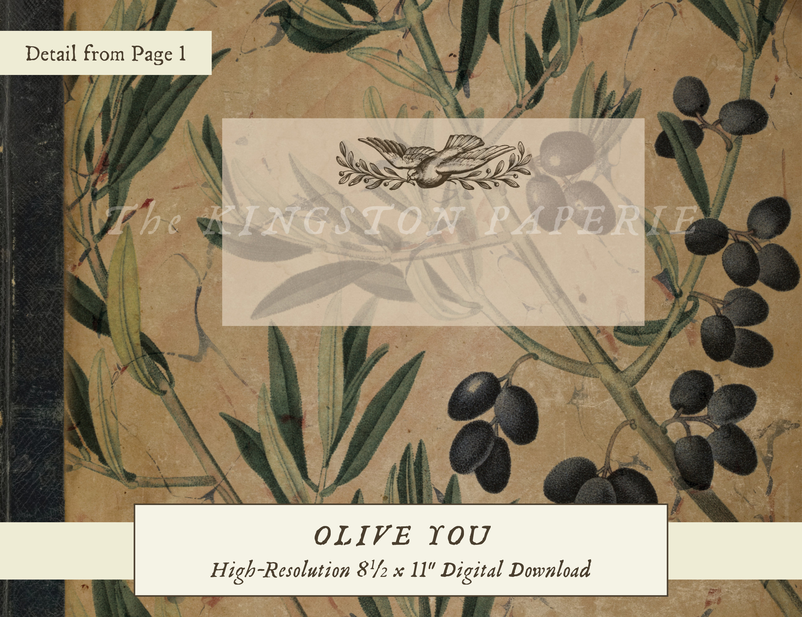 Olive You Printable Digital Download for Journals, Greeting Cards ...