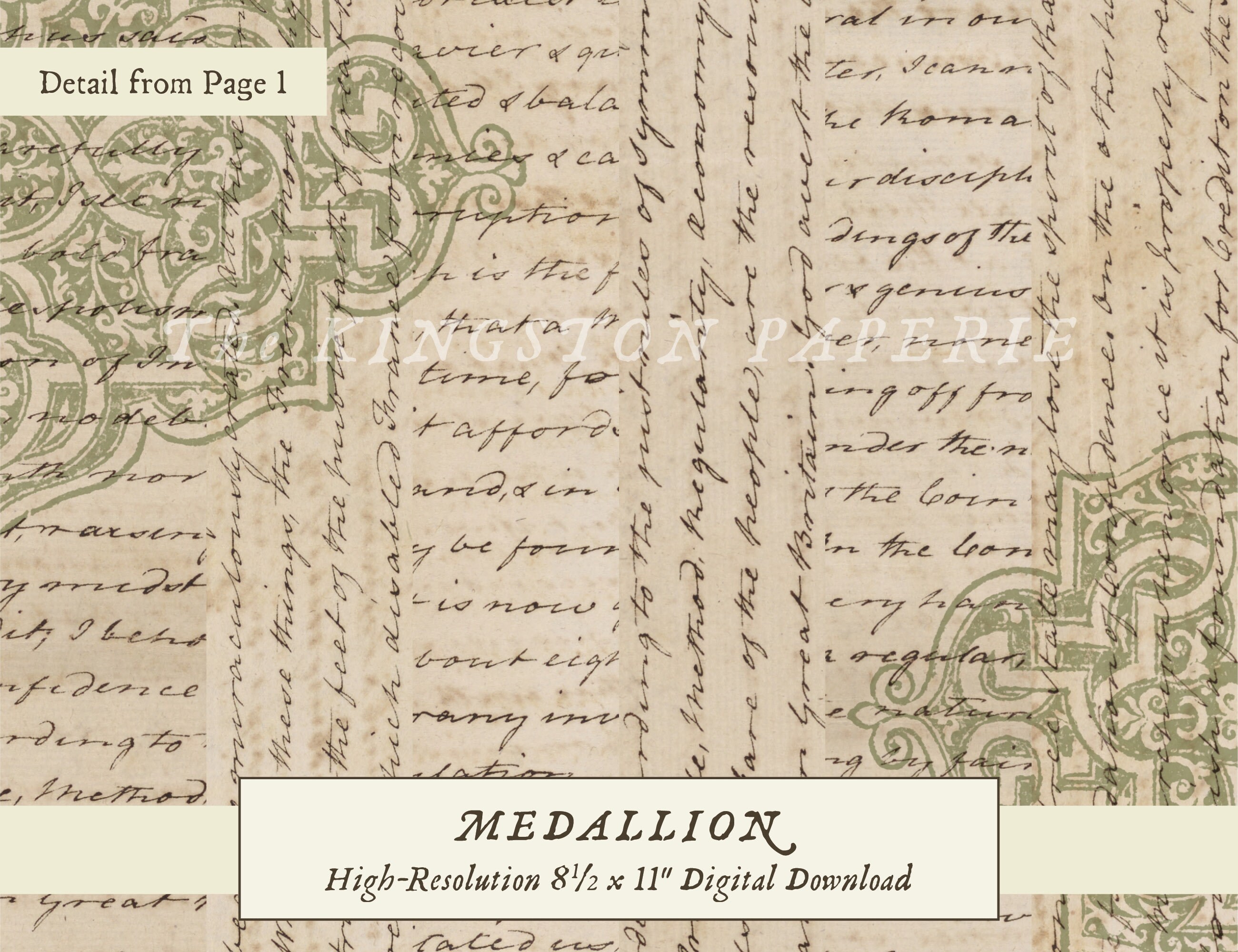 Medallion Printable High-res Digital Download for Journals, Greeting ...