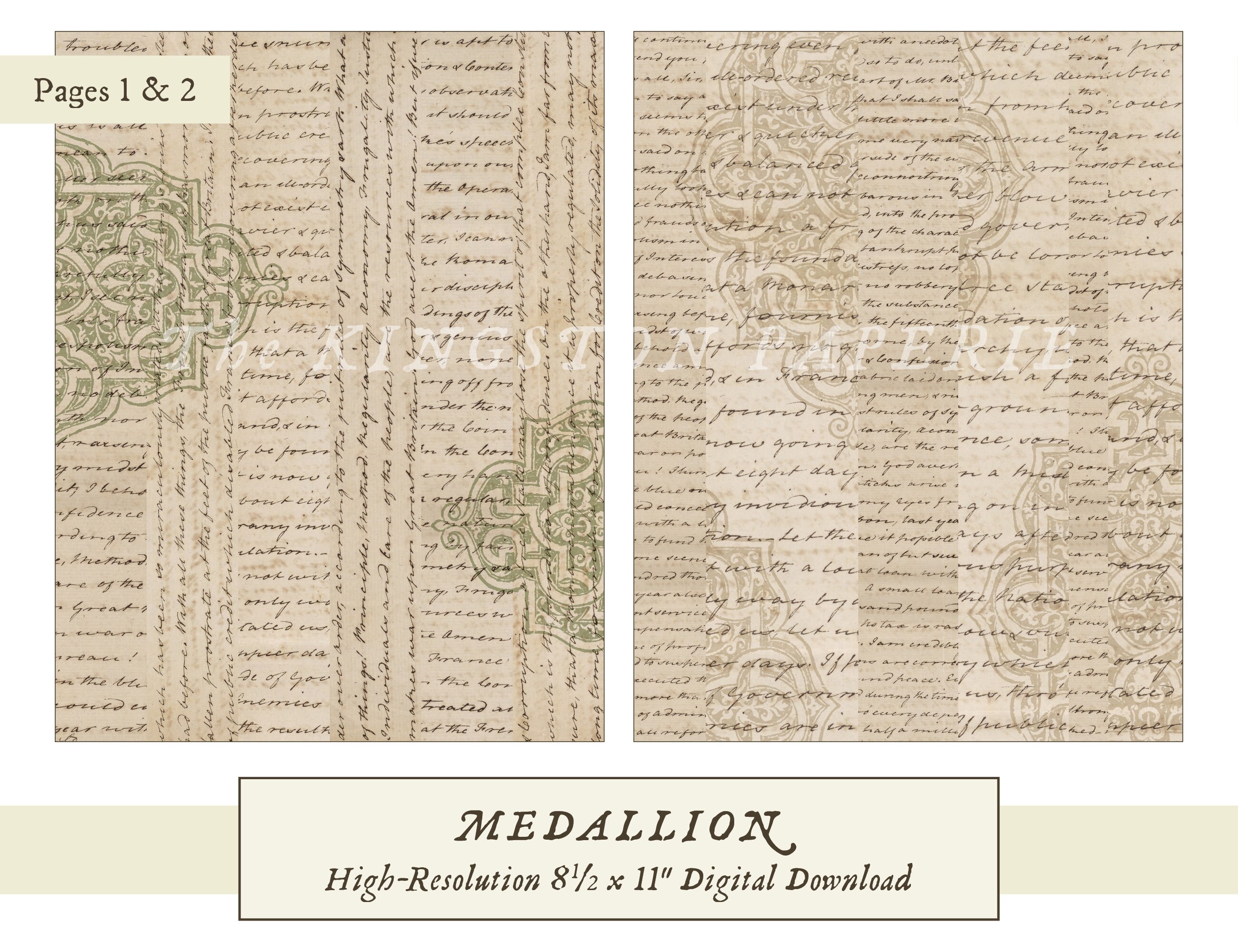 Medallion Printable High-res Digital Download for Journals, Greeting ...