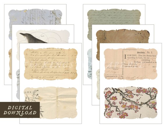 Scalloped-edge Label Printable Digital Download for Journals - Etsy