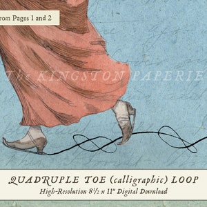 Quadruple Toe calligraphic Loop Printable Digital Download for Journals ...