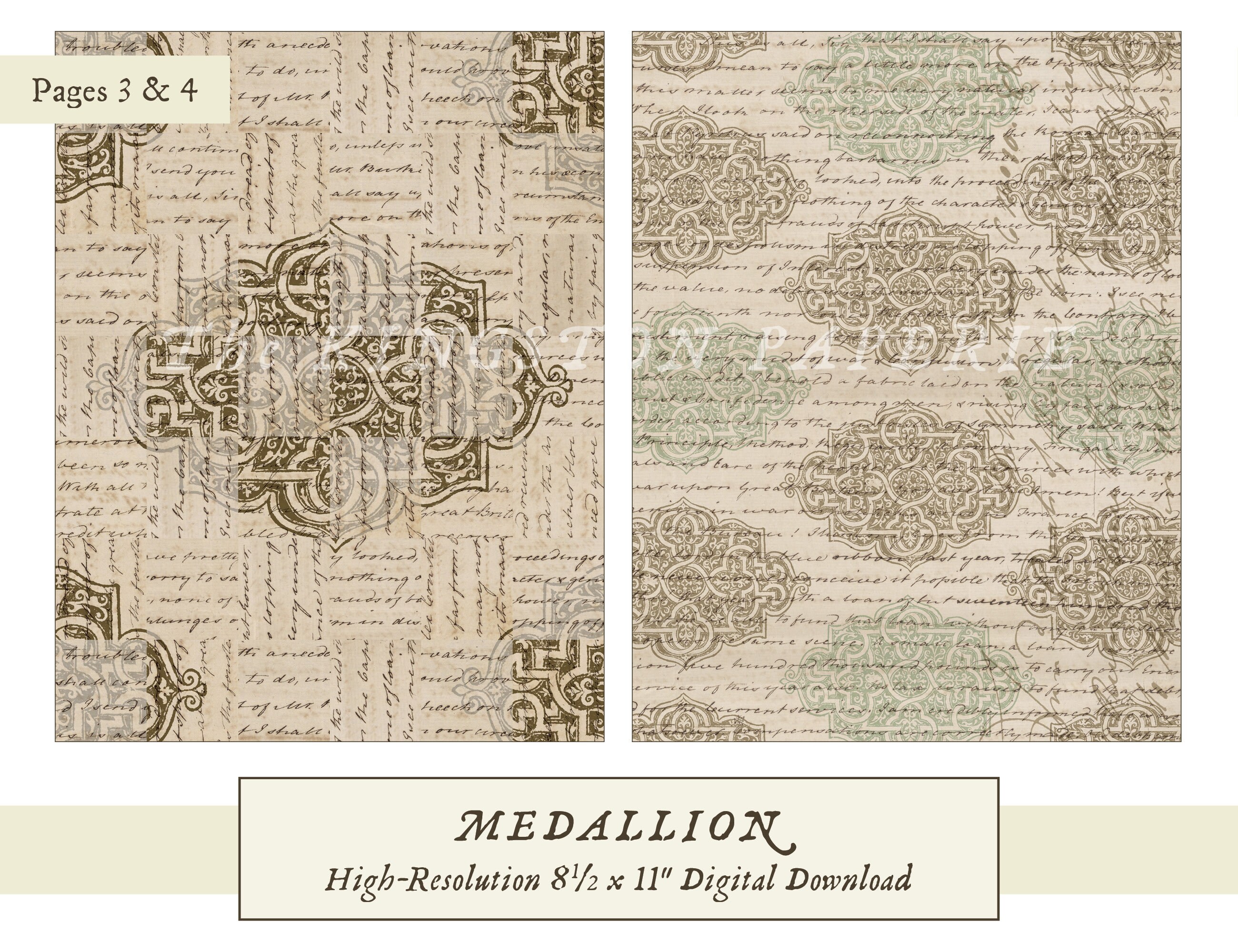 Medallion Printable High-res Digital Download for Journals, Greeting ...