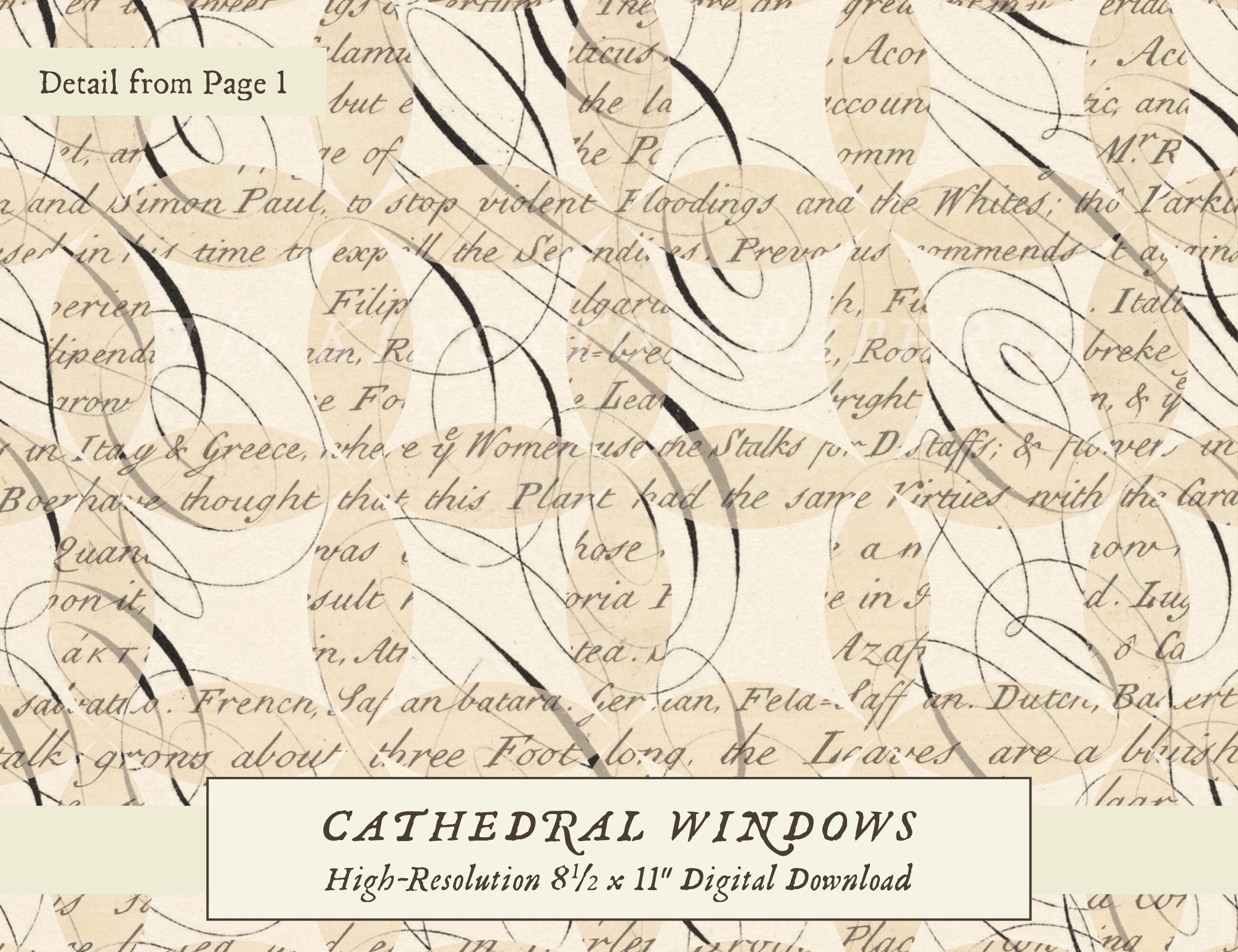 Cathedral Windows Printable Digital Download for Journals, Greeting ...