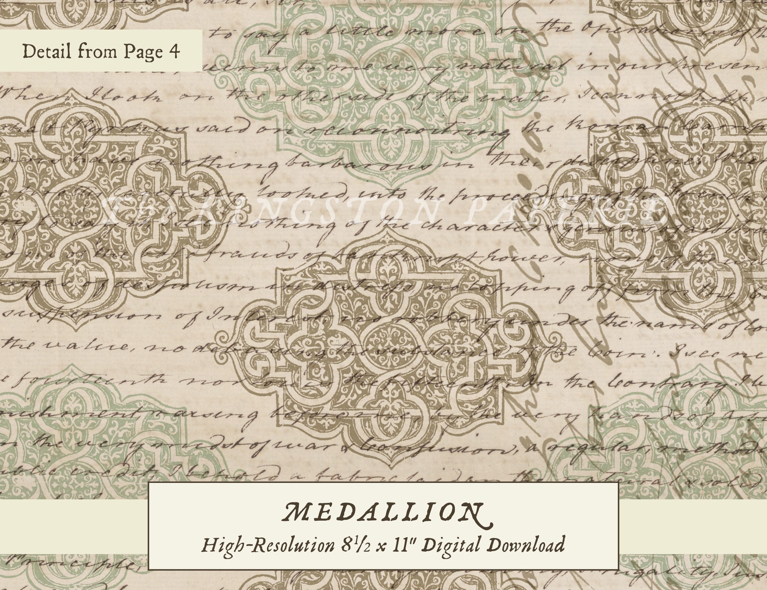 Medallion Printable High-res Digital Download for Journals, Greeting ...