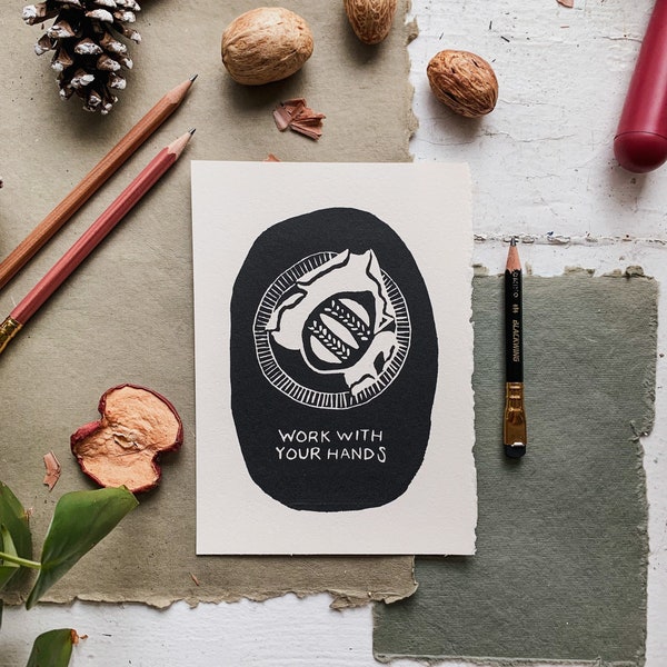 Sow Block Print Botanical Art Print - Etsy Canada