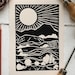 Mountain Block Print Outdoor Print - Etsy