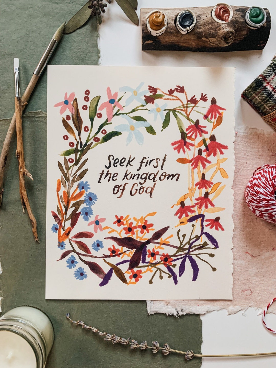 Seek First the Kingdom of God Lettering Fine Art Print | Matthew 6:33 ...