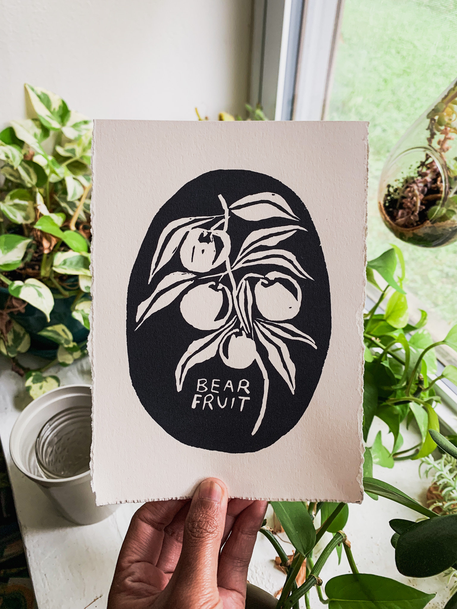 Bear Fruit Block Print Art Print - Etsy