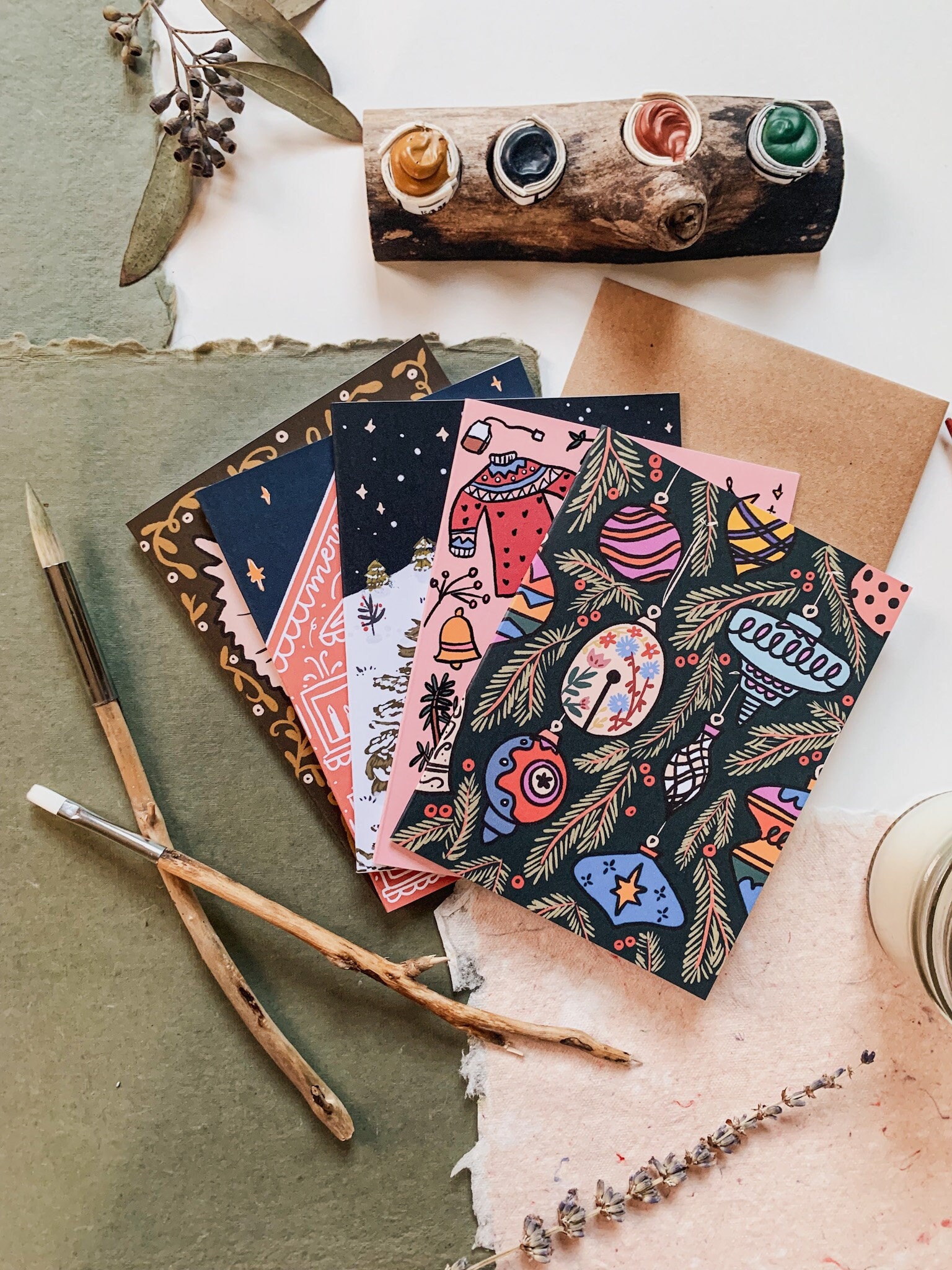 Set of 5 Christmas Cards | Christmas | Greeting Cards | Stationery ...