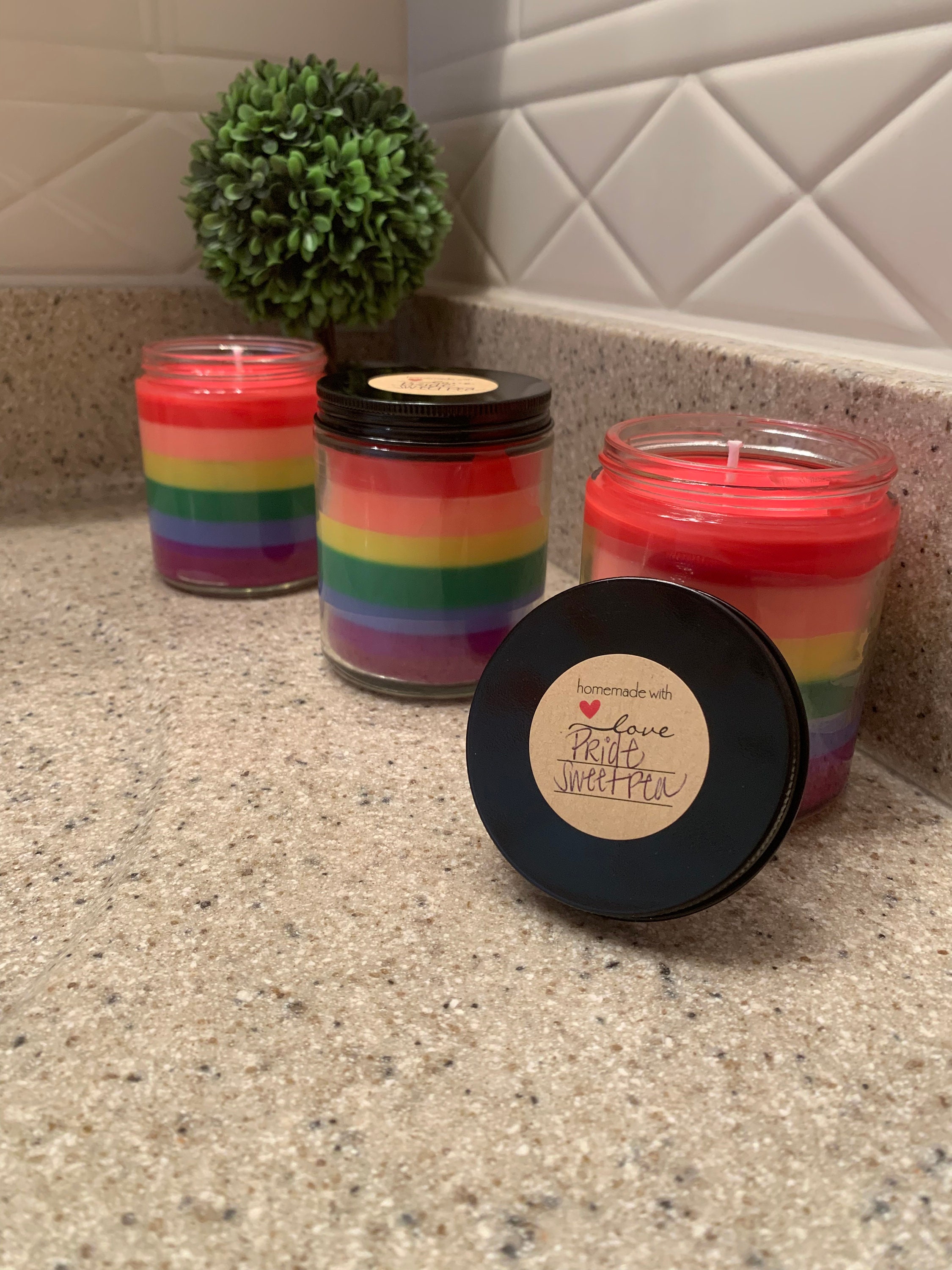 Rainbow Layer Candle - Etsy