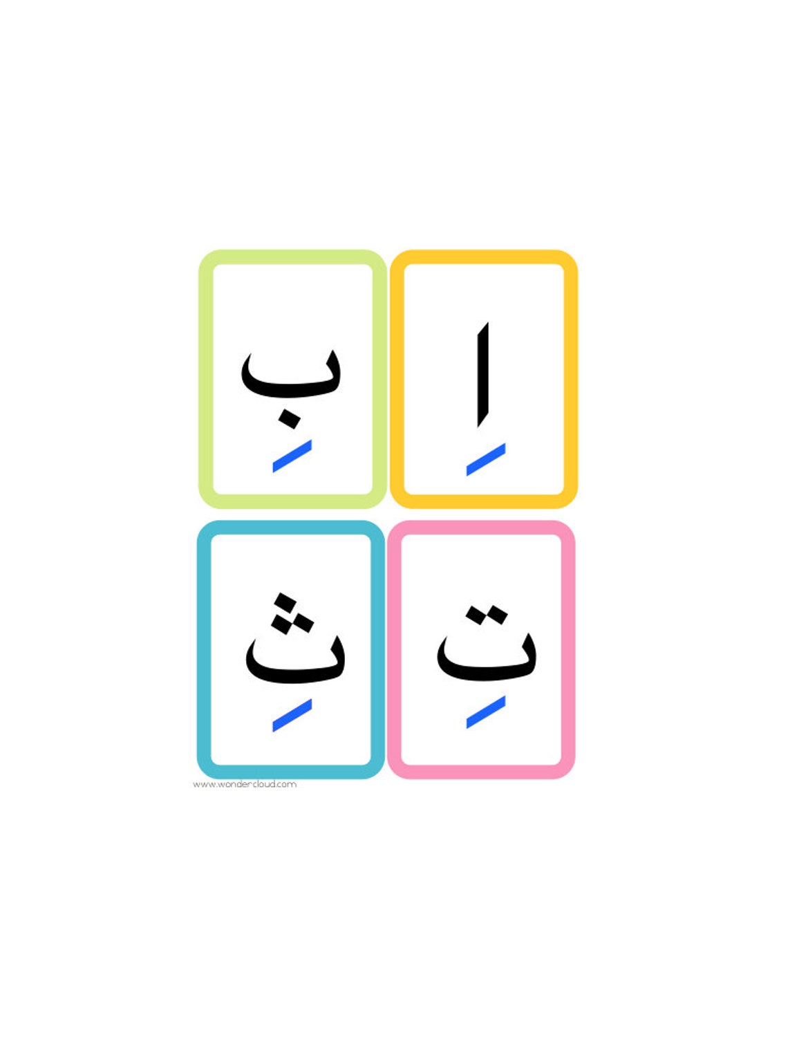 Arabic Alphabet Flashcards With Fatha Damma and Kasra | Etsy UK