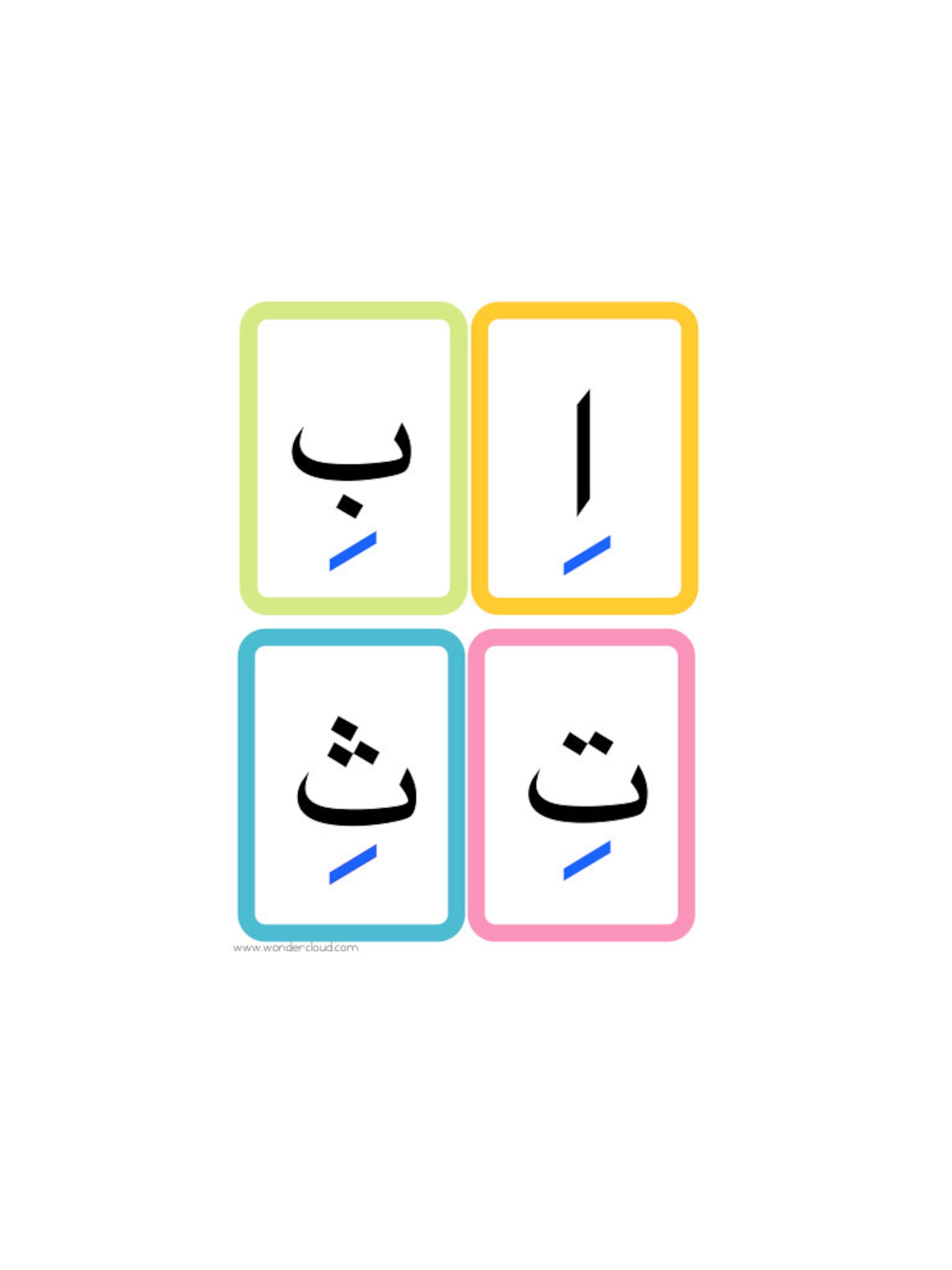 Arabic Alphabet Flashcards With Fatha Damma and Kasra | Etsy UK