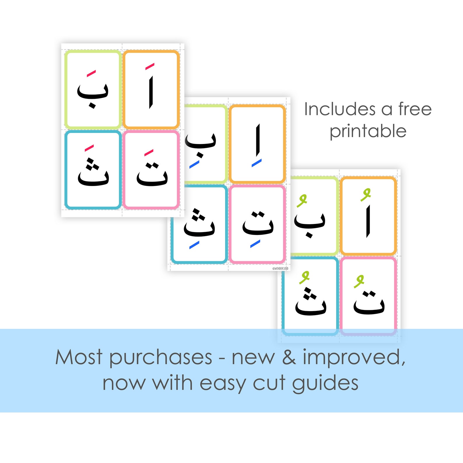 Arabic Alphabet Flashcards With Fatha Damma and Kasra - Etsy UK