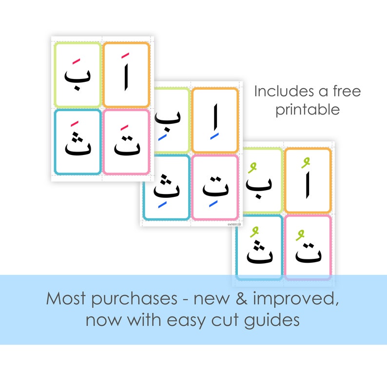 Arabic Alphabet Flashcards With Fatha Damma and Kasra - Etsy UK