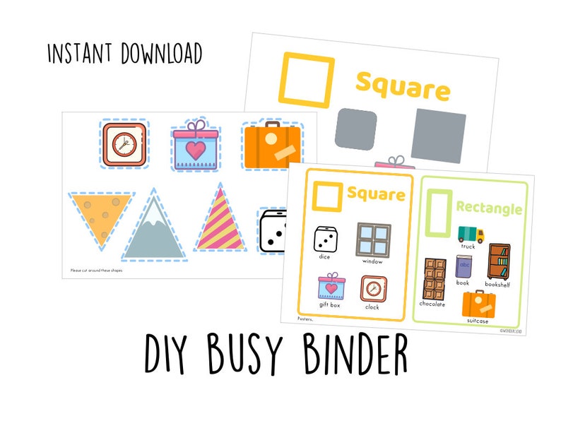 DIY Busy Binder Shapes | Etsy
