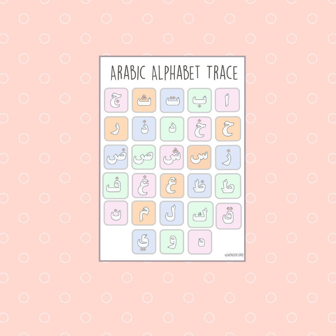 Arabic Alphabet Trace - Etsy