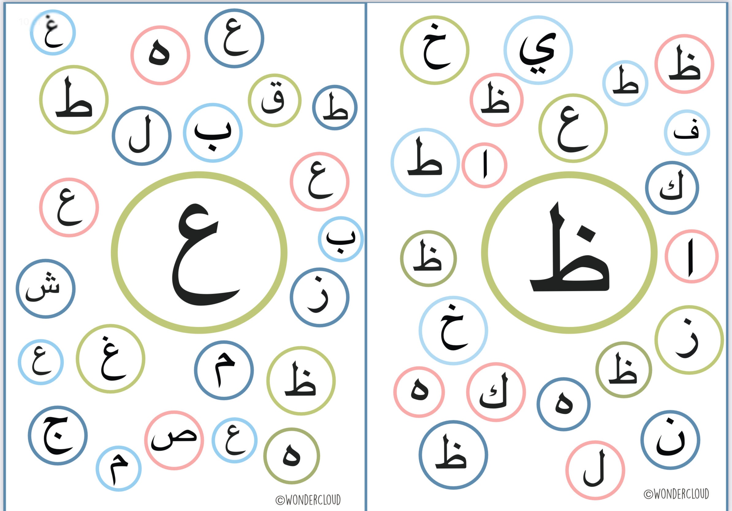 Spot the Arabic Letters - Letter Recognition - Learning Resource ...