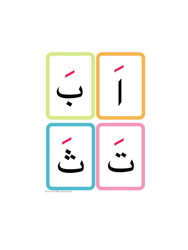 Arabic Alphabet Flashcards With Fatha Damma and Kasra | Etsy UK
