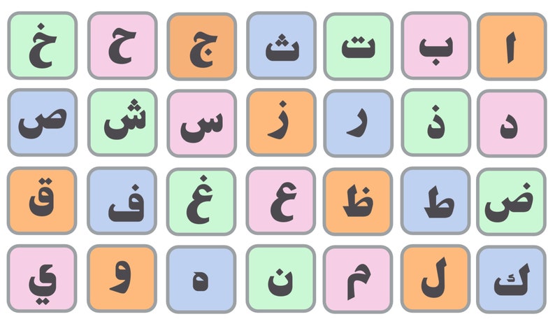 Arabic Alphabet Match - Etsy UK