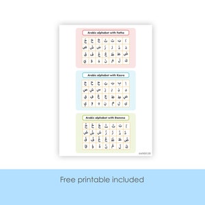 Arabic Alphabet Flashcards With Fatha Damma and Kasra - Etsy UK