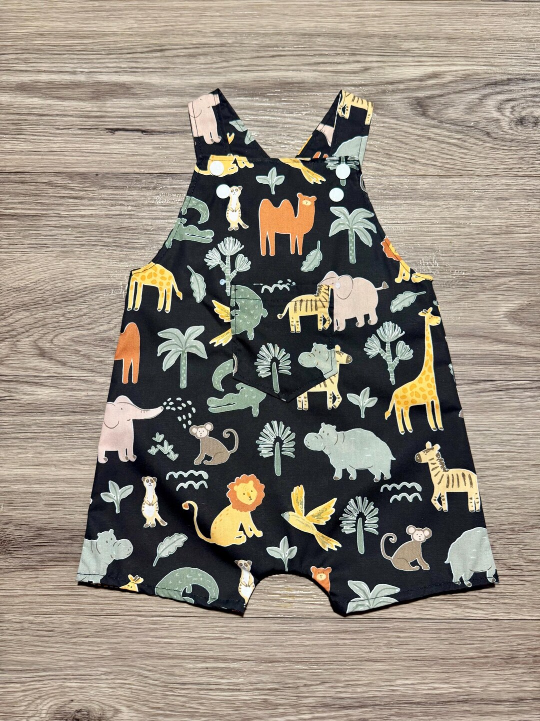 Black Jungle Animals Kids Overalls - Etsy