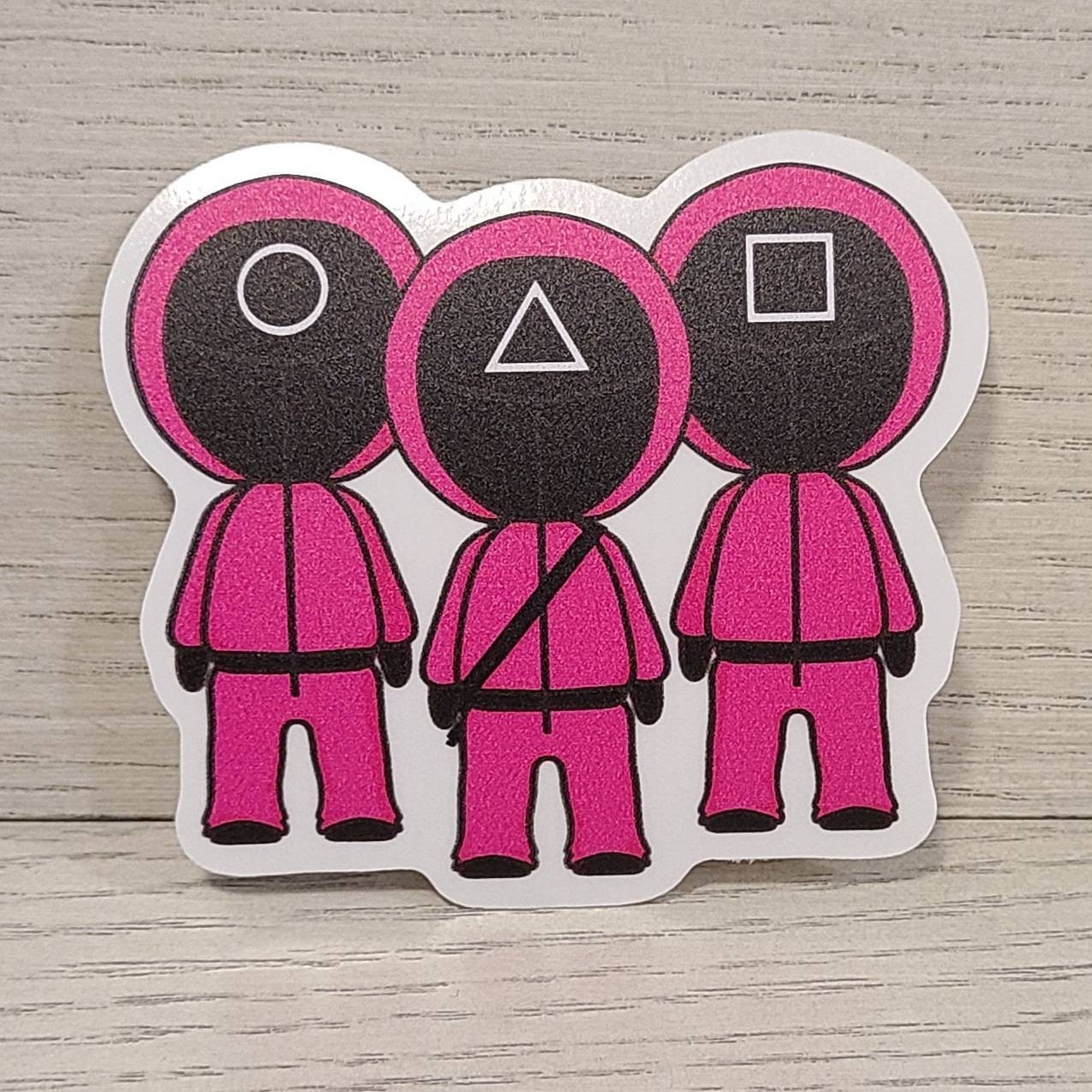 Pink Soldier Guards, Circle, Triangle, Square Squid Game Minions, Clear ...