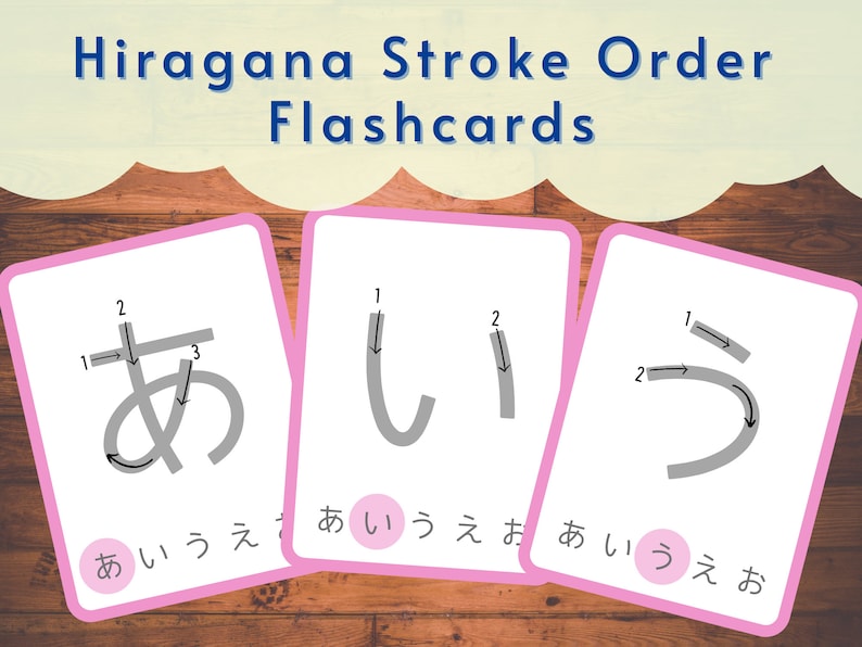 Japanese Hiragana Stroke Order Flashcards Printable Flashcards hiragana ...