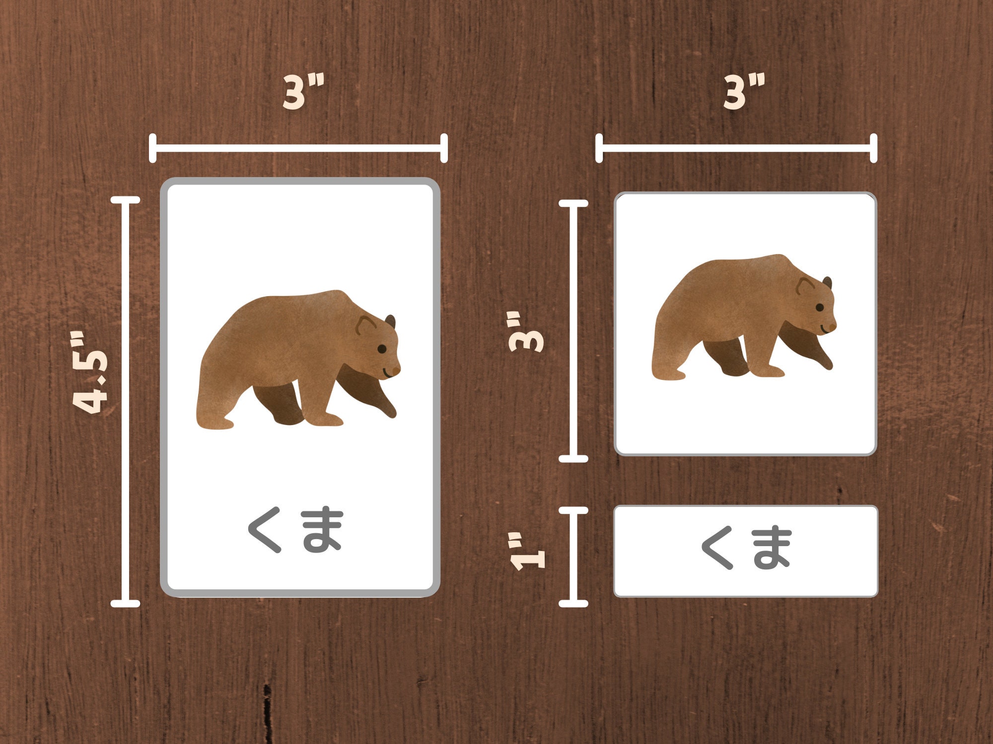 Animal Flash Cards in Japanese - Montessori Cards (japanese Study, 3 ...