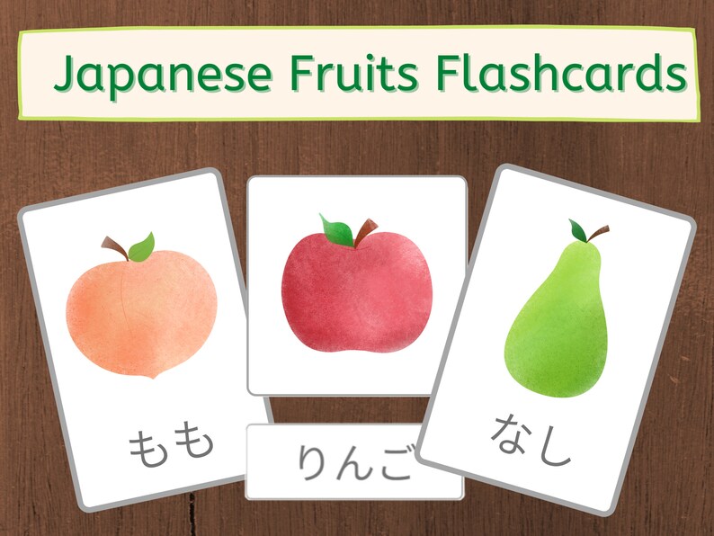 Japanese Fruits Flash Cards Montessori Cards japanese | Etsy