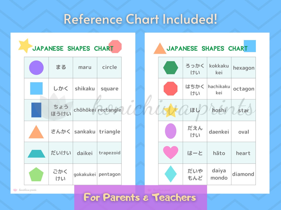 Japanese Shapes Flash Cards Montessori Cards Japanese | Etsy