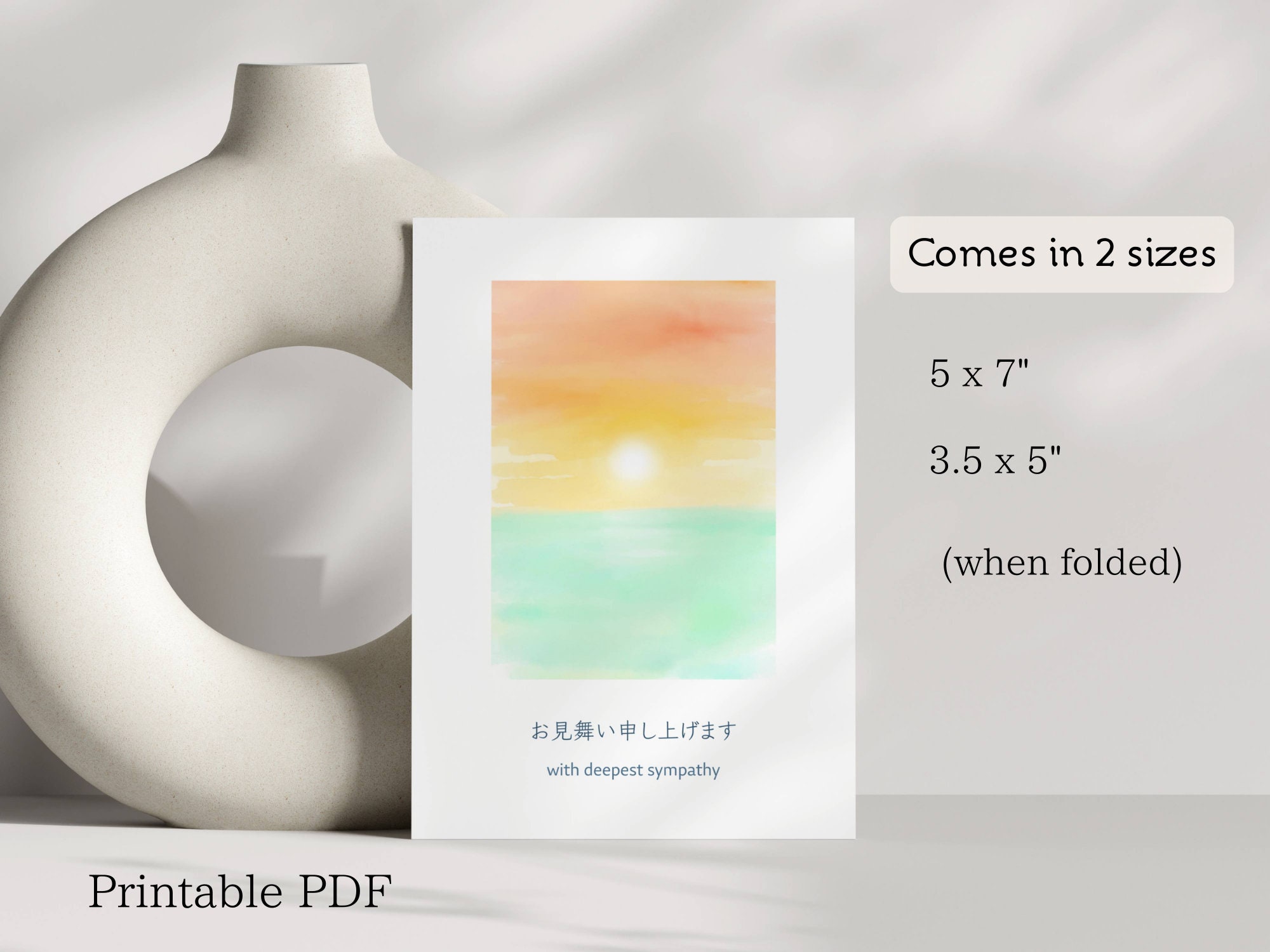 Sympathy Card in Japanese - Printable Card (sorry for Your Loss ...