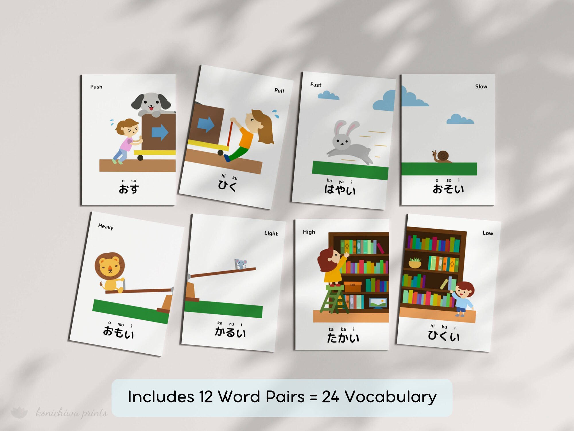 Opposite Flashcards in Japanese japanese Study, Japanese Education, for ...