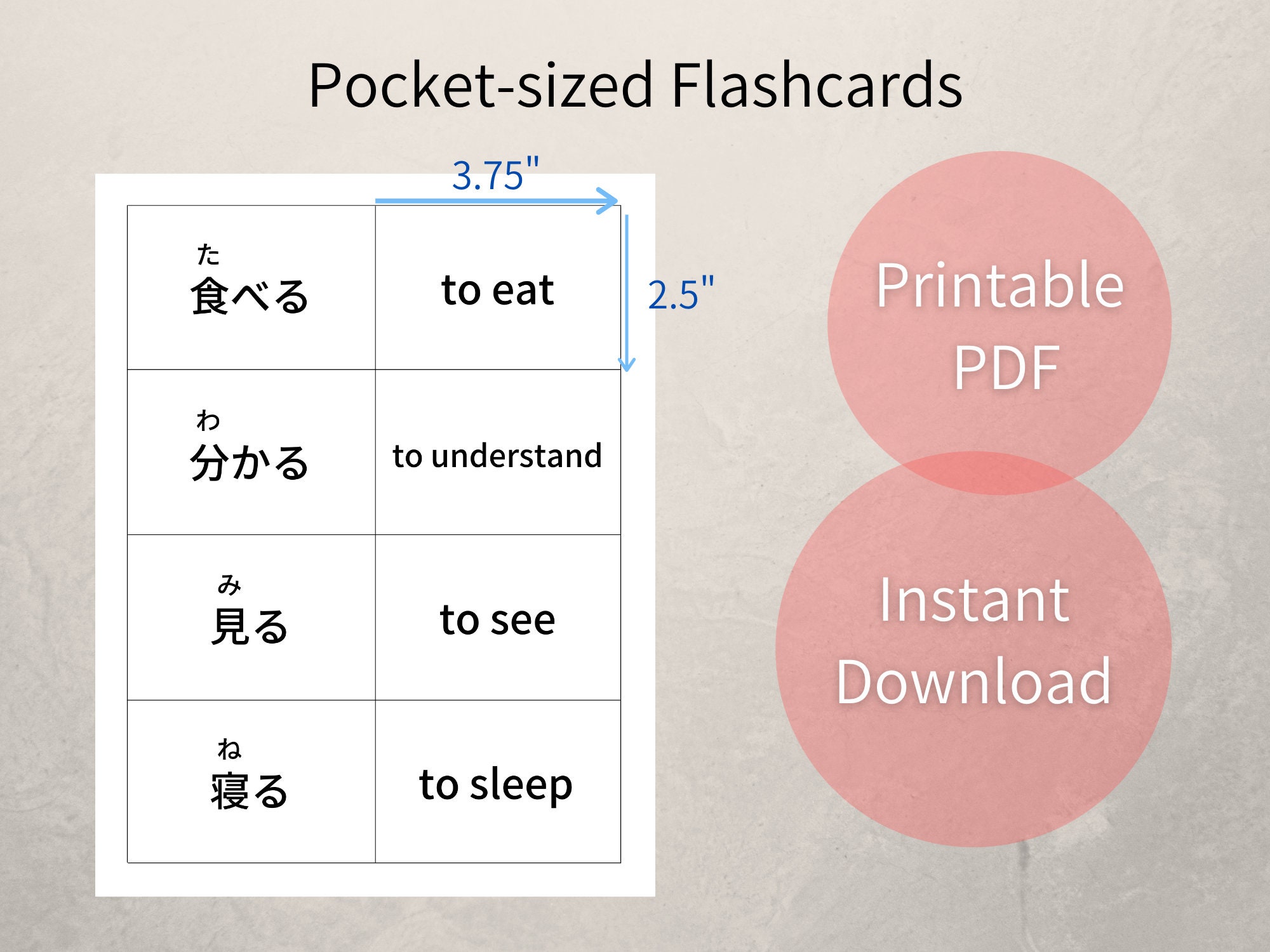 Basic Japanese Verb Flashcards Printable Flashcards japanese Flashcards ...