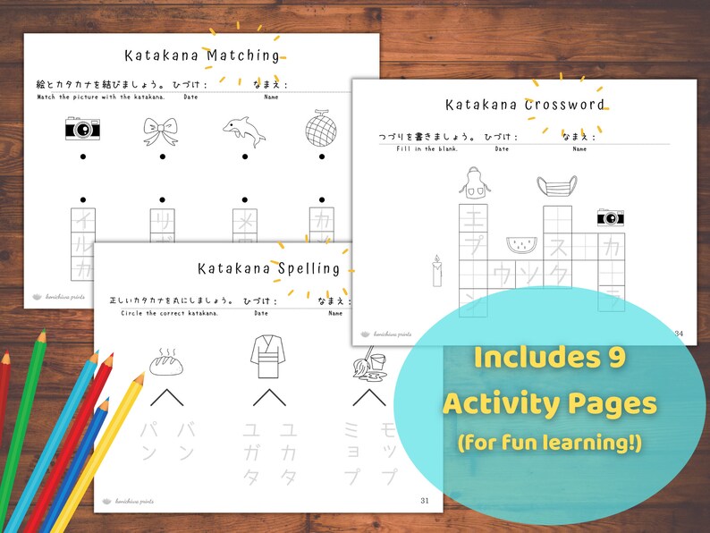 Japanese Katakana Activity Worksheets for Kids - Activity Workbook ...