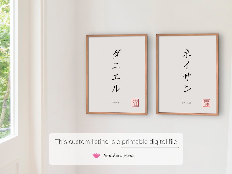 Custom Word in Japanese, Japanese Decor, Japanese Wall Art, Japanese ...