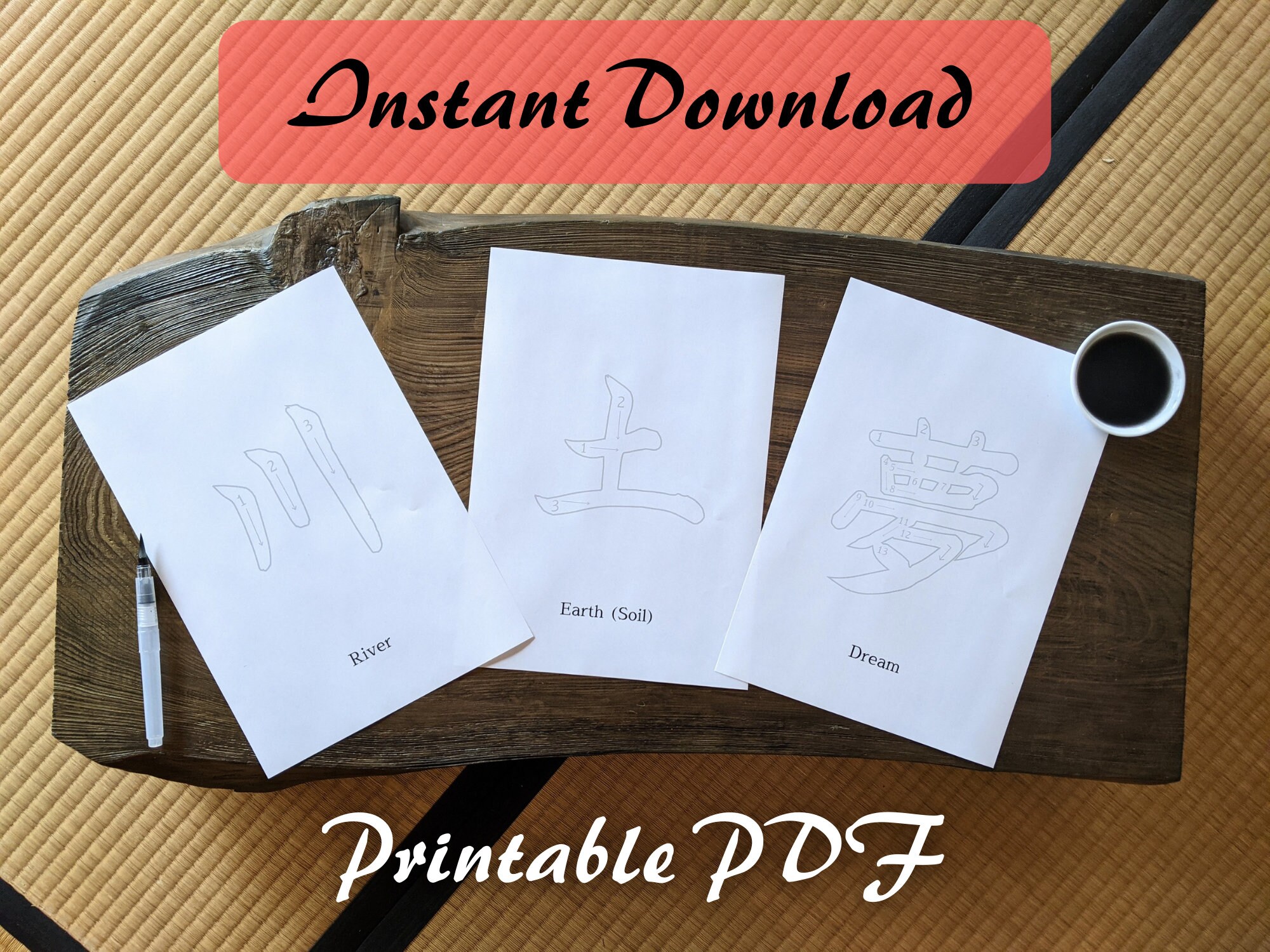 Shodo Play Printables - Shodo for Fun (japanese Kanji, Japanese ...