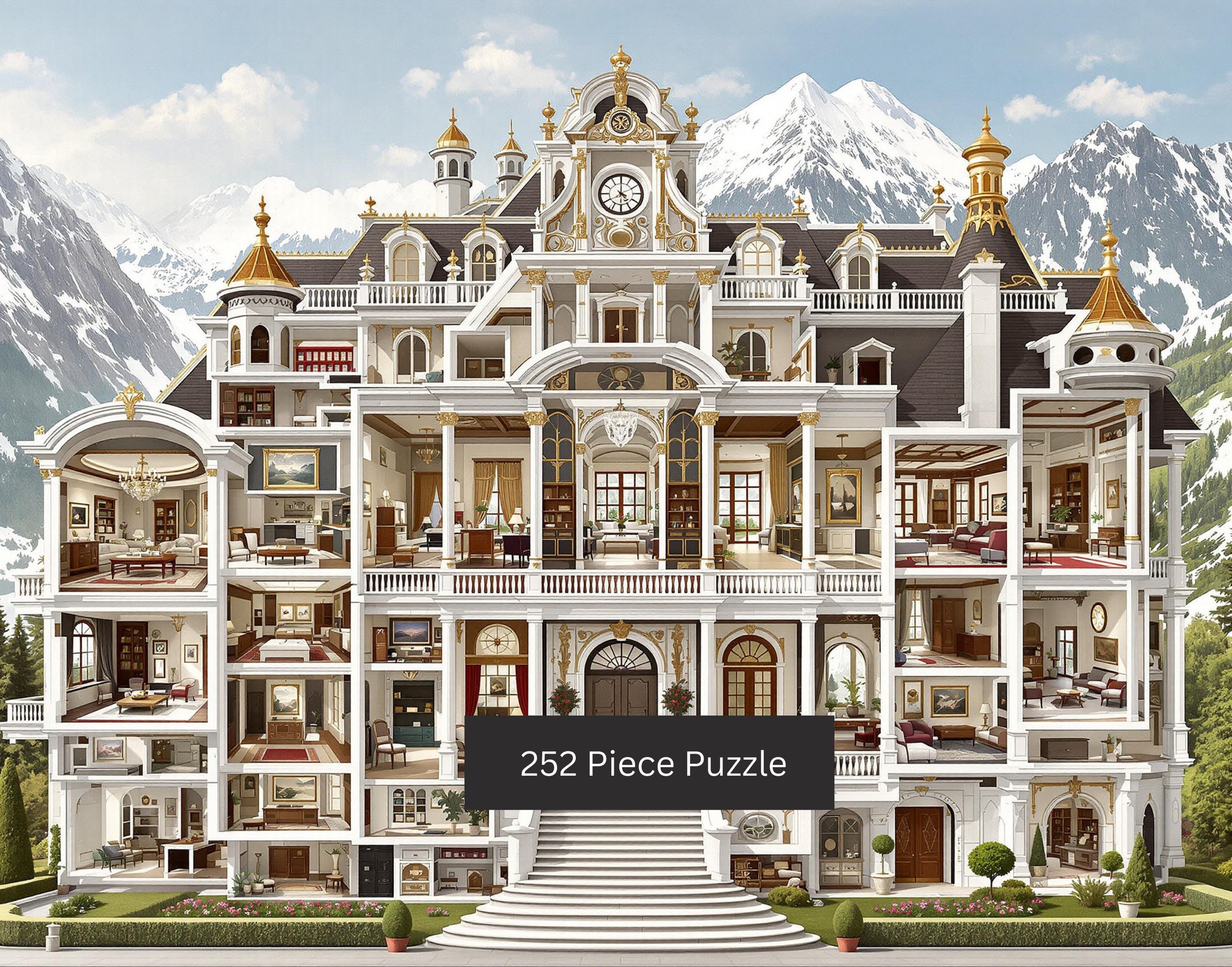 Luxurious Swedish Mansion Cutaway Jigsaw Puzzle - Exquisite Detail ...