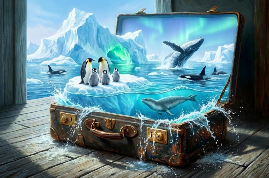 Antarctica Fantasy Jigsaw Puzzle – Orcas, Whales & Penguins in a ...