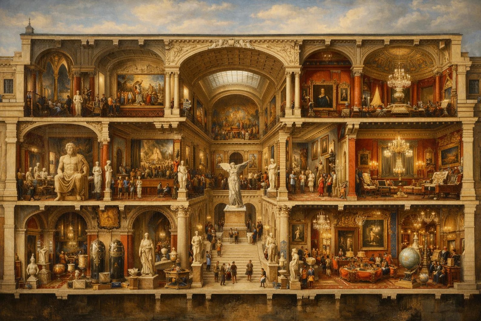 Parisian Museum Cutaway Jigsaw Puzzle – Detailed Gallery Interior Art ...