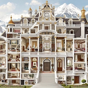 Luxurious Swedish Mansion Cutaway Jigsaw Puzzle - Exquisite Detail ...