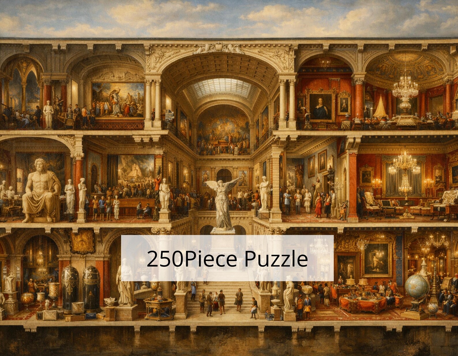 Parisian Museum Cutaway Jigsaw Puzzle – Detailed Gallery Interior Art ...