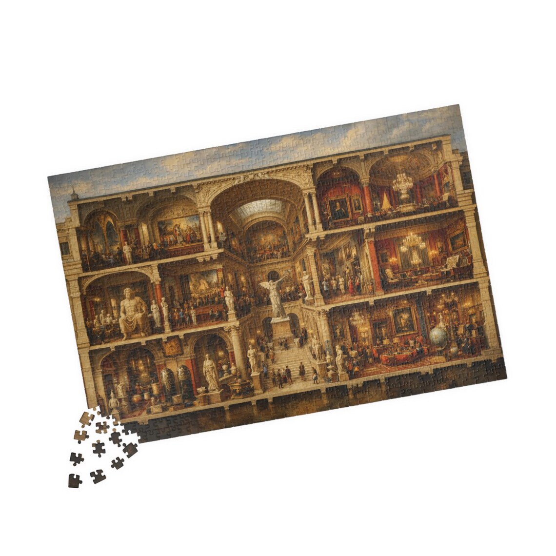 Parisian Museum Cutaway Jigsaw Puzzle – Detailed Gallery Interior Art ...