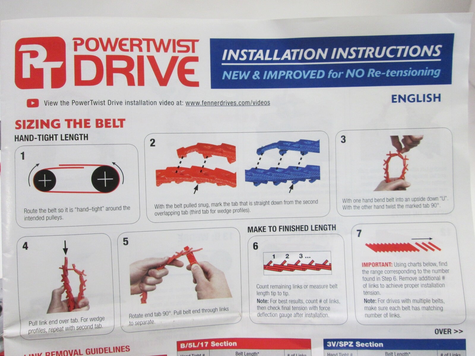 Link Style V-belt Fenner Drives Power Twist Drive 1/2" A/13/4L - 4 ...