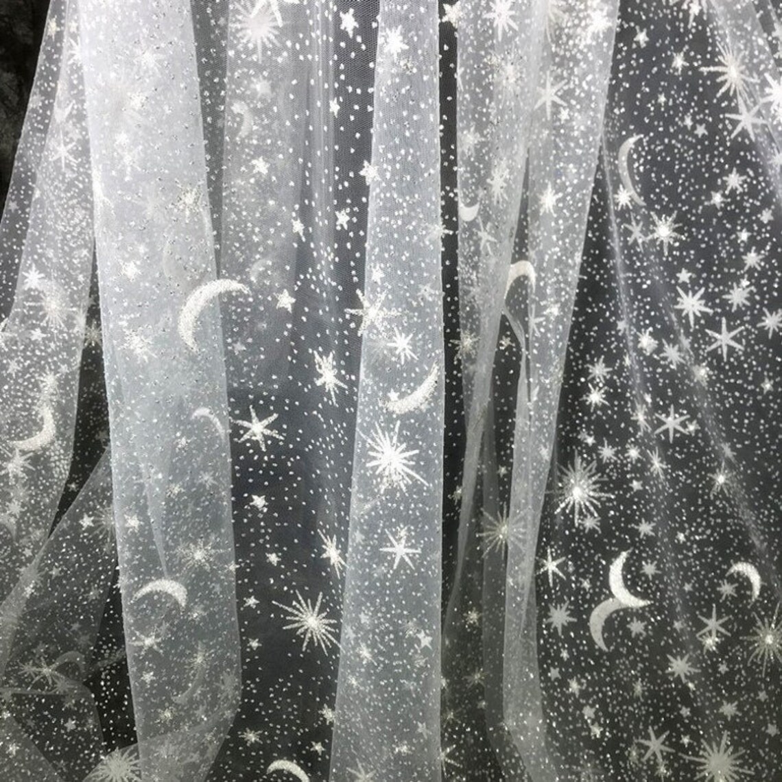 Glitter Moon Lace Fabric Star Soft Mesh Tulle Fabric for Baby - Etsy