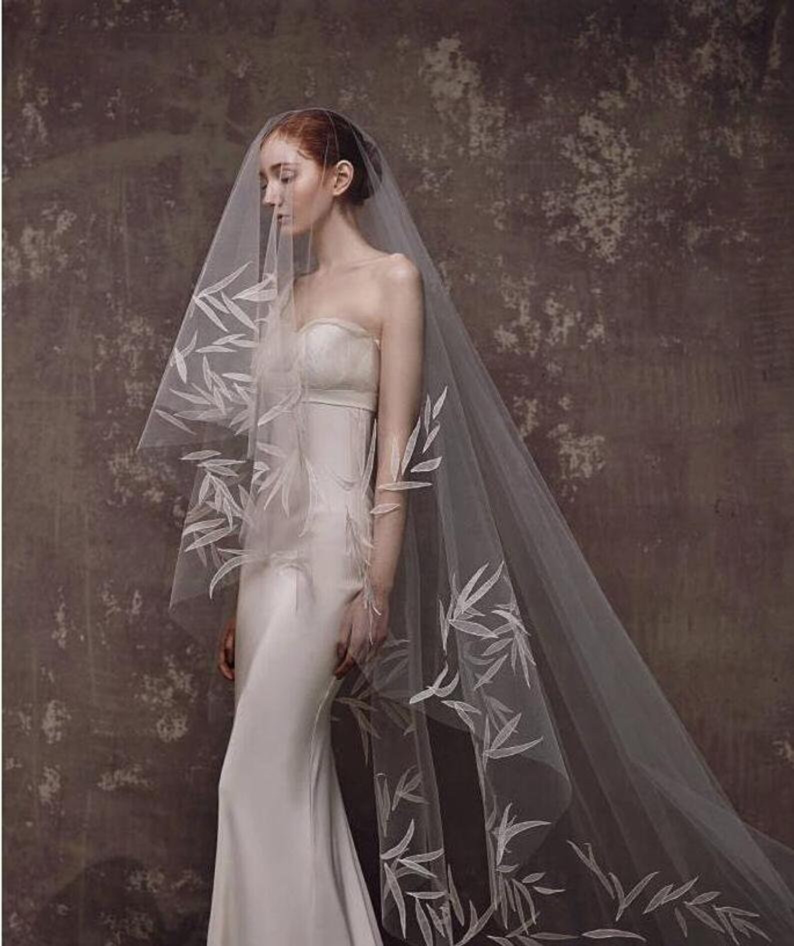Bamboo Leaf Embroidery Lace Fabric Leaf Tulle Fabric for Girl Dress ...