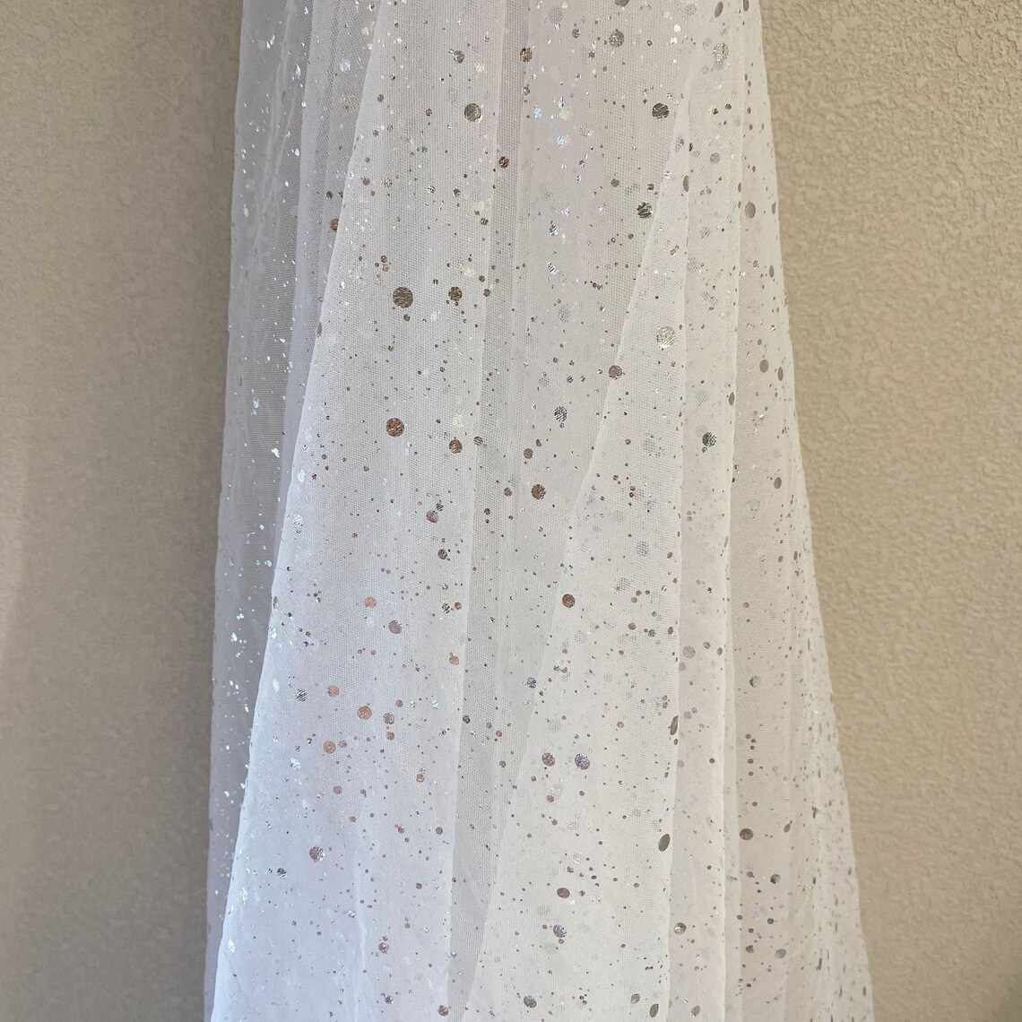 Silver Sequins Dot Pattern Lace Fabric Glitter Dot Soft White | Etsy