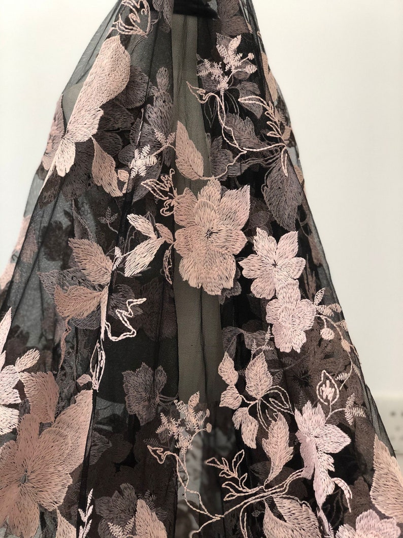 3D Plum Tree Embroidered Lace Fabric Flower Embroidery Lace | Etsy