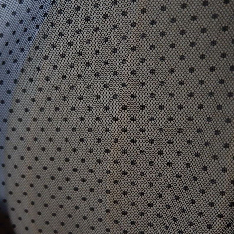 5 Colors Black White Stretch Dot Lace Fabric Small Dots Mesh Tulle ...